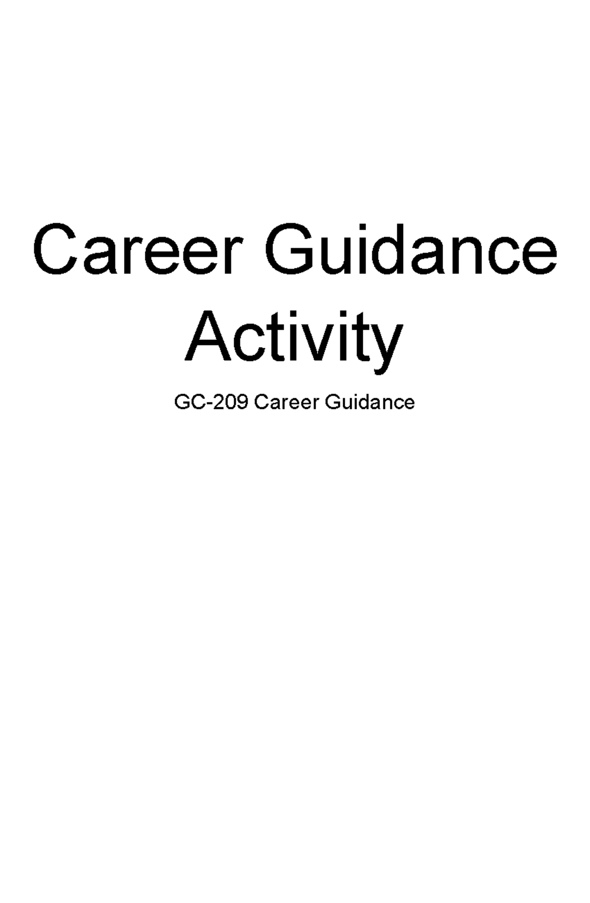 Career-Guidance-Activity - Career Guidance Activity GC-209 Career ...