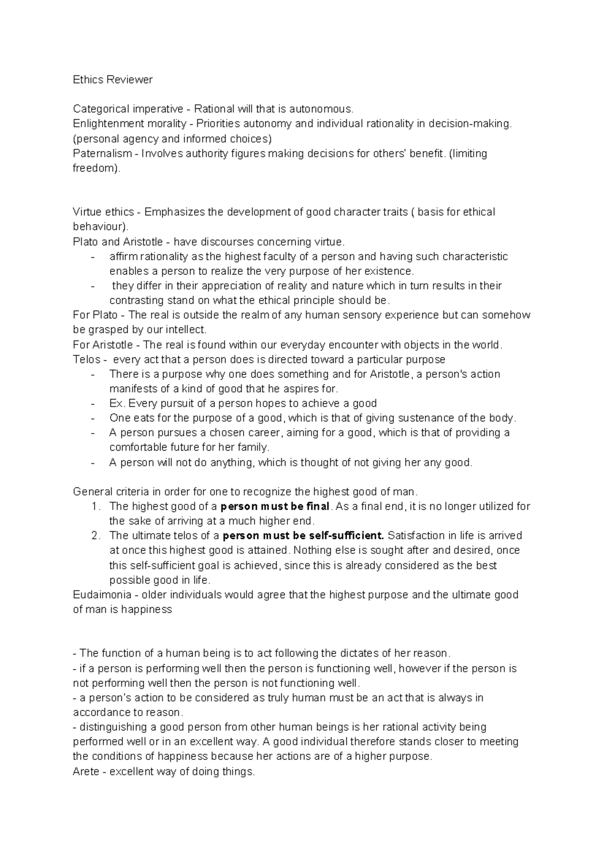 Reviewer ethics - Ethics Reviewer Categorical imperative - Rational ...