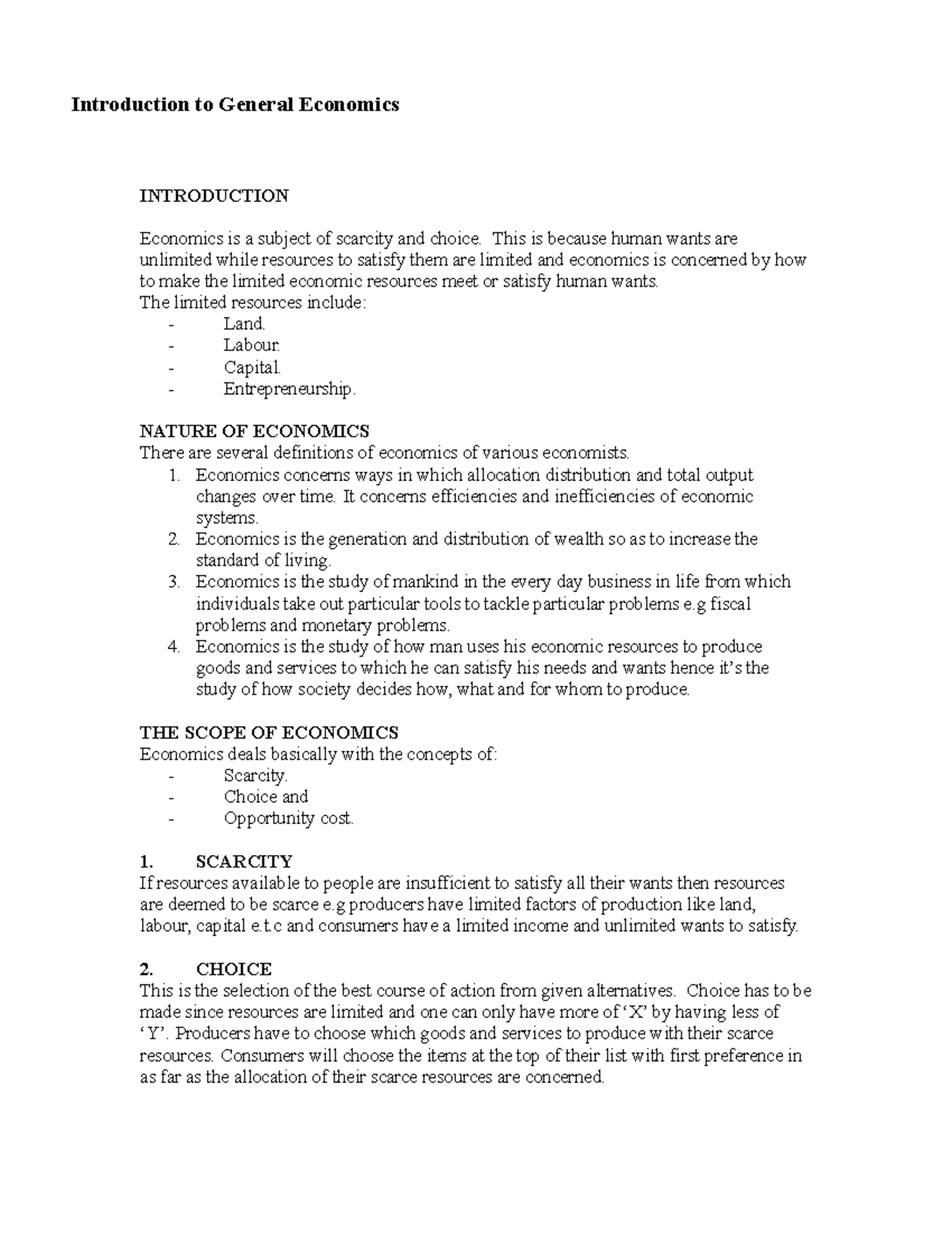 Introduction to General Economics - Introduction to General Economics ...
