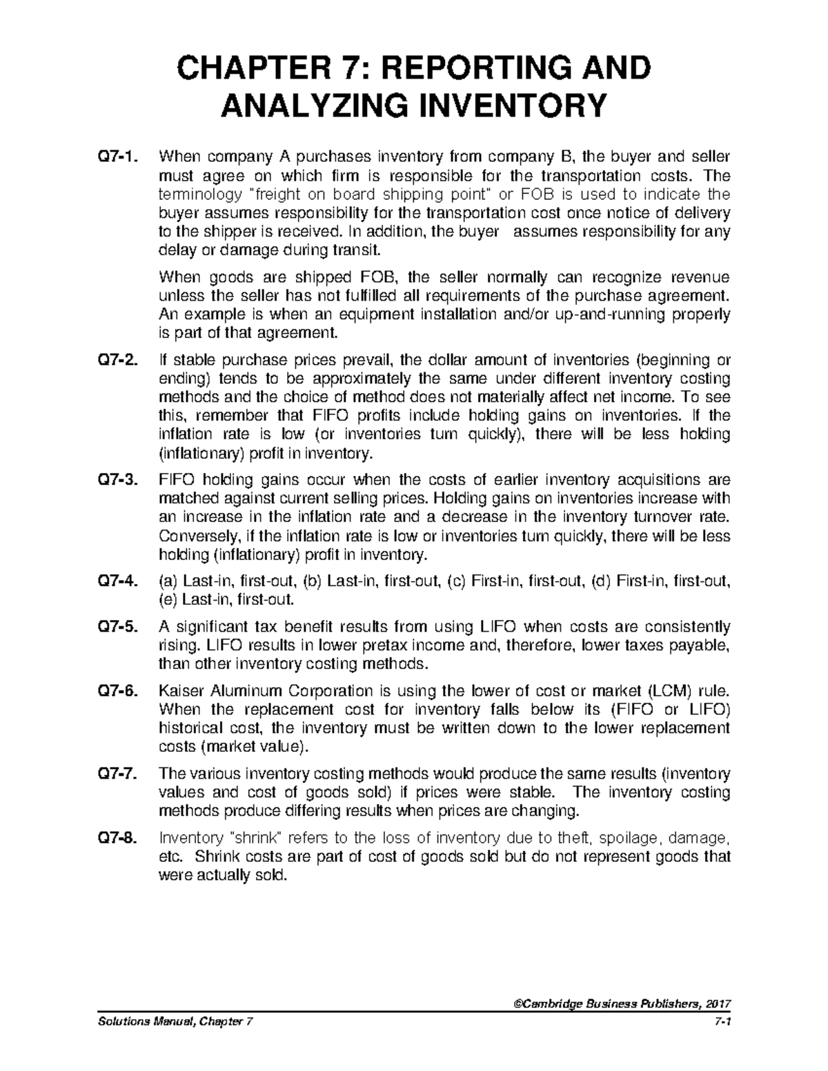 Chapter 7 Chapter Review Questions - CHAPTER 7: REPORTING AND ANALYZING ...