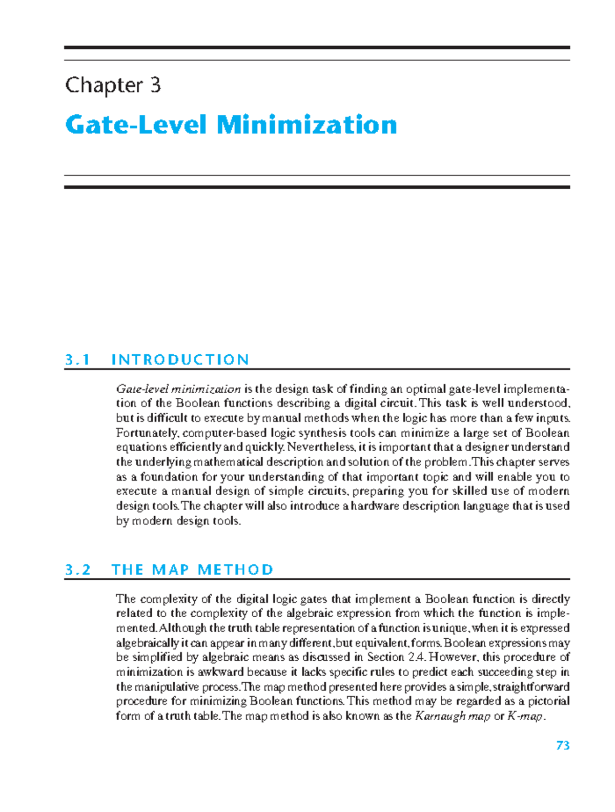 Ch 03 - Great for 3rd year CPE students - 73 Chapter 3 Gate-Level Minimization 3. 1 I N T R O D ...