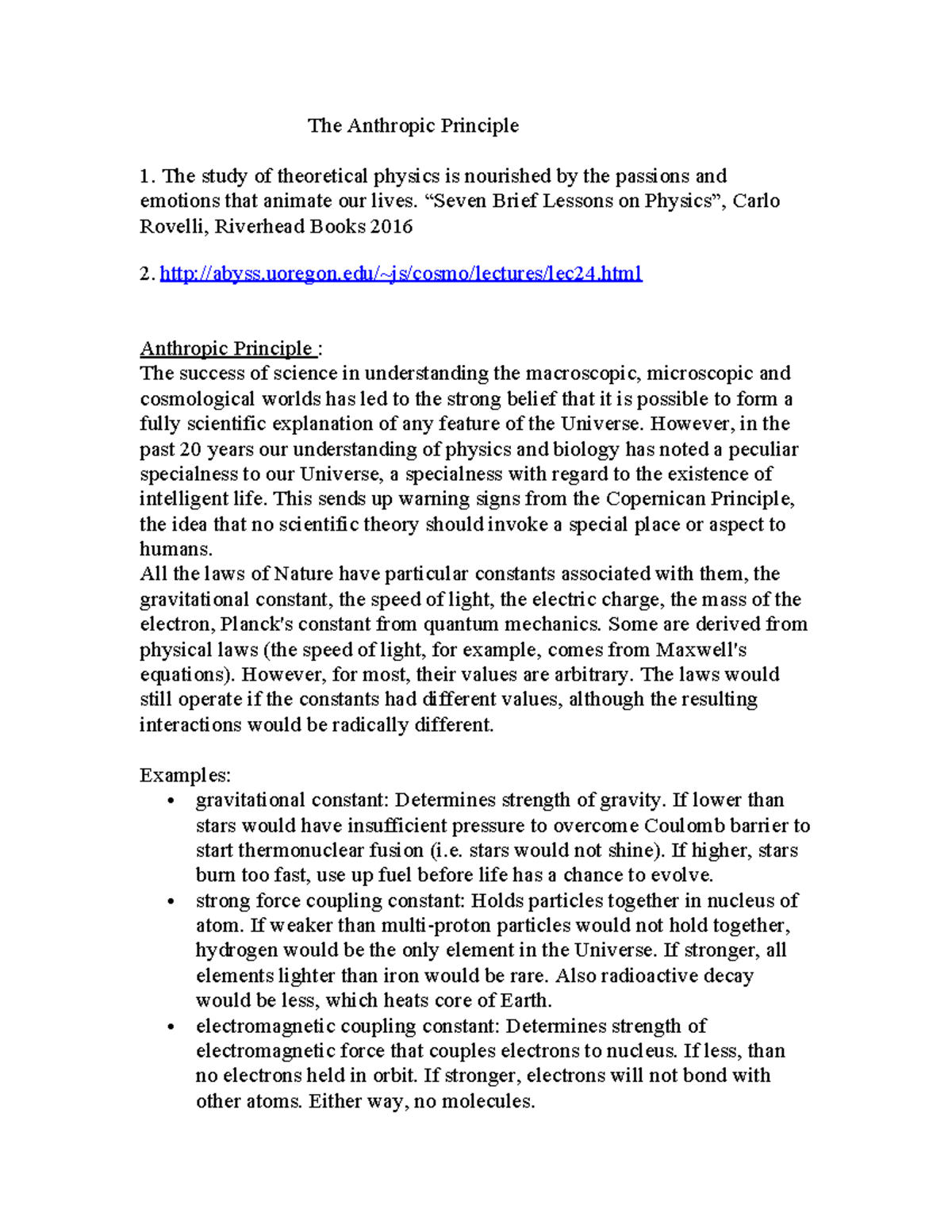 6c06159 c4f343016 f507f36d4542064 f - The Anthropic Principle The study ...