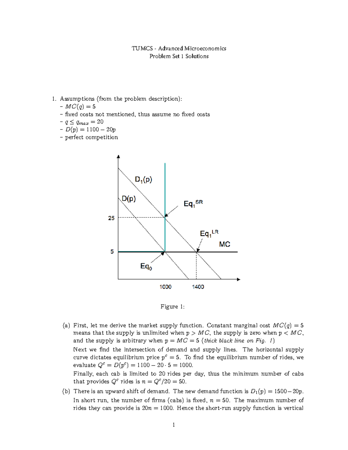 PS1 Solutions - TUMCS - Advanced Microeconomics Problem Set 1 Solutions ...