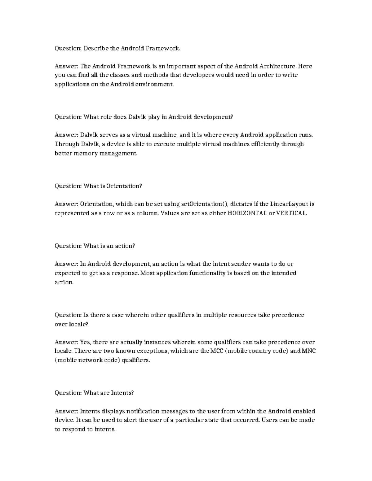 Gyatt pollette ribonucleoside - Question: Describe the Android ...