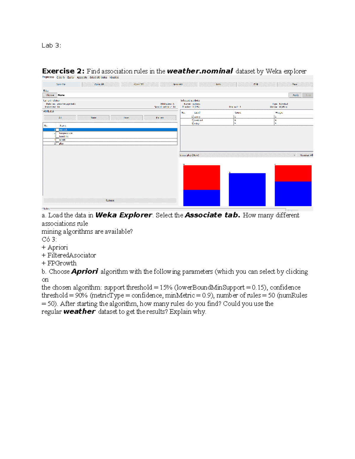 Lab 3 - Lab 3 Khai thác dữ liệu - Lab 3: Exercise 2: Find association rules in the weather ...