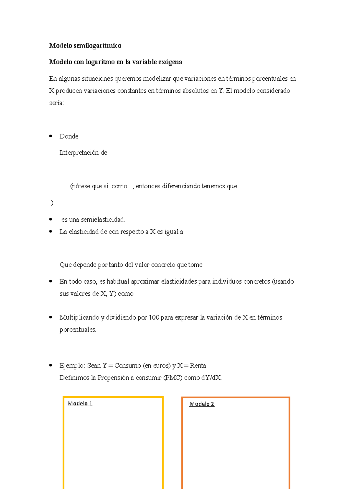 Kevin-Modelo semilogarítmico - Modelo semilogarítmico Modelo con ...