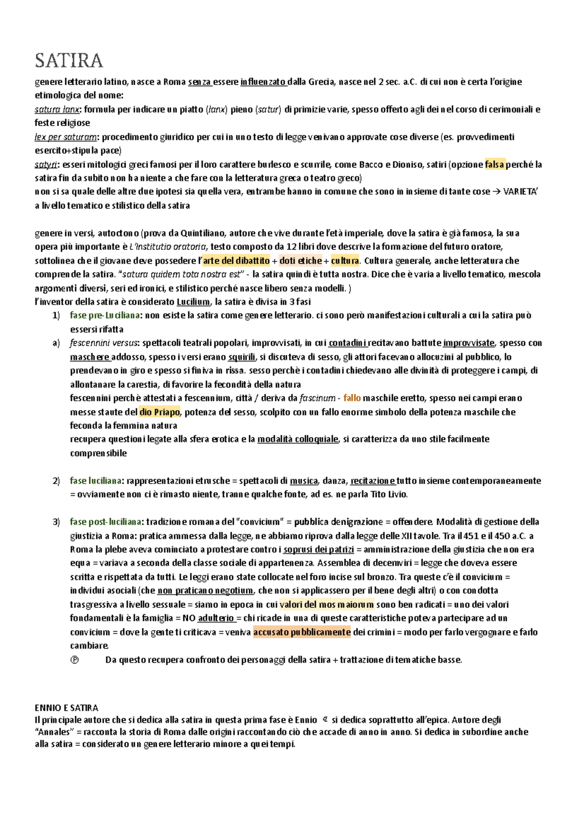Satira - SATIRA genere letterario latino, nasce a Roma senza essere ...