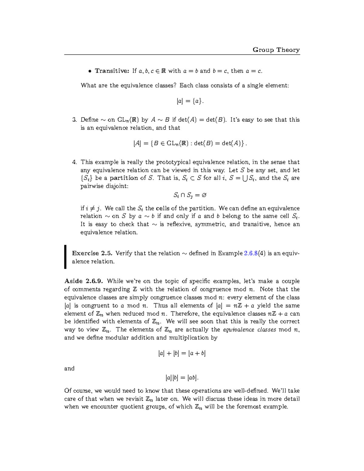 Abstract Algebra part 3 - Group Theory Transitive: If a, b, c ∈ R with a = b and b = c, then a ...