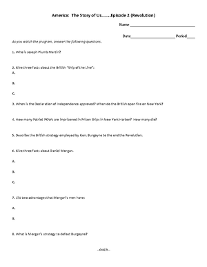 America story of us ep2 - teacher tools - Disc 1 - Episode #2 ...