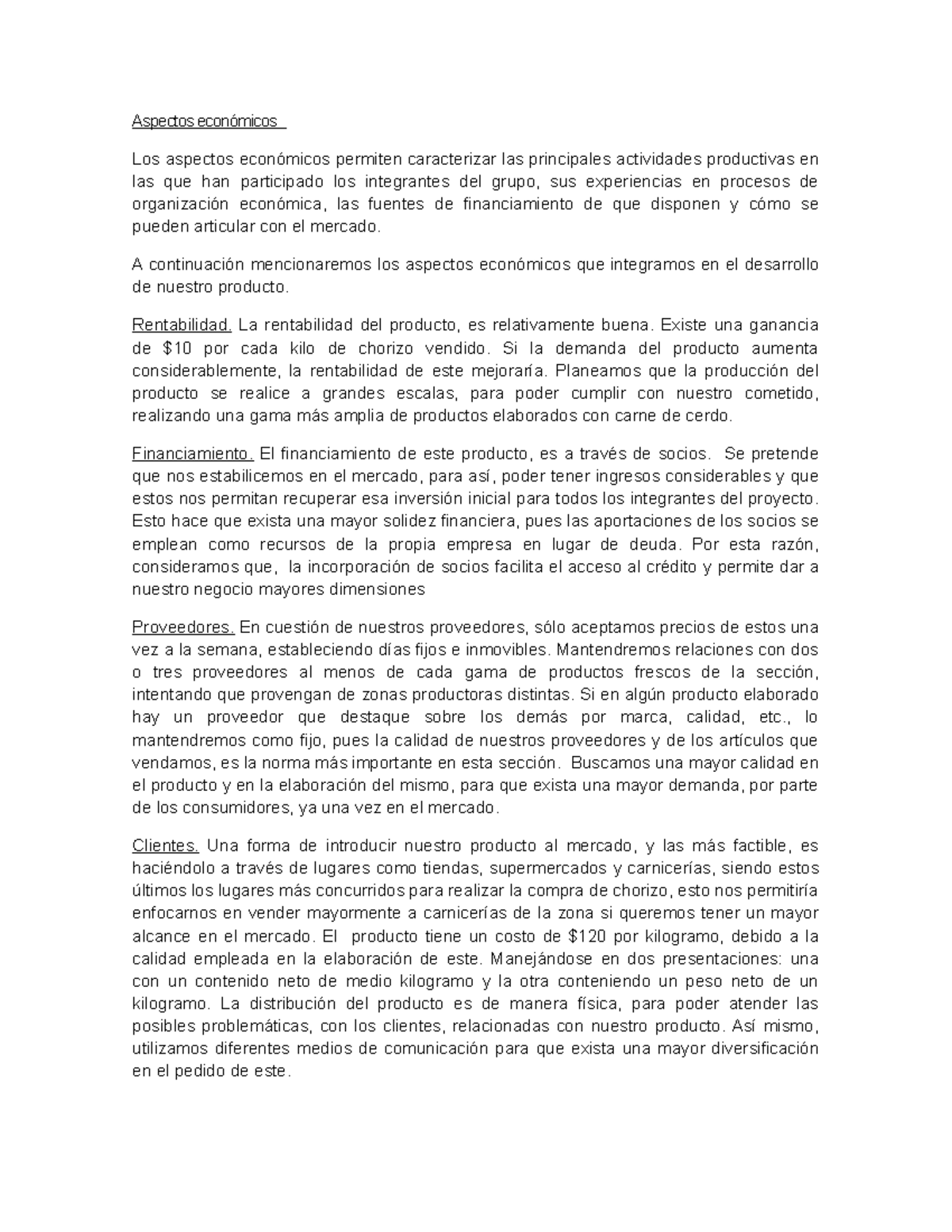 Aspectos económicos - Apuntes 1, 3-7 - Aspectos económicos Los aspectos ...