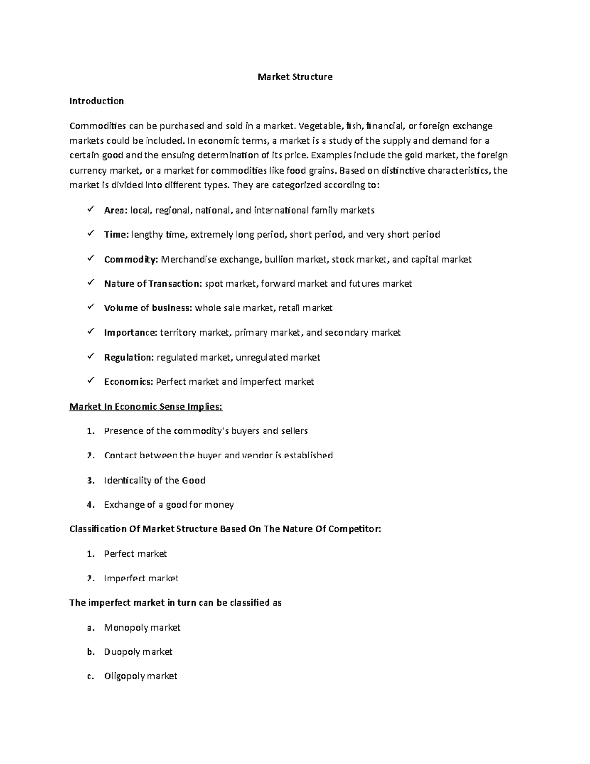 Market Structure - managerial economics - Market Structure Introduction ...