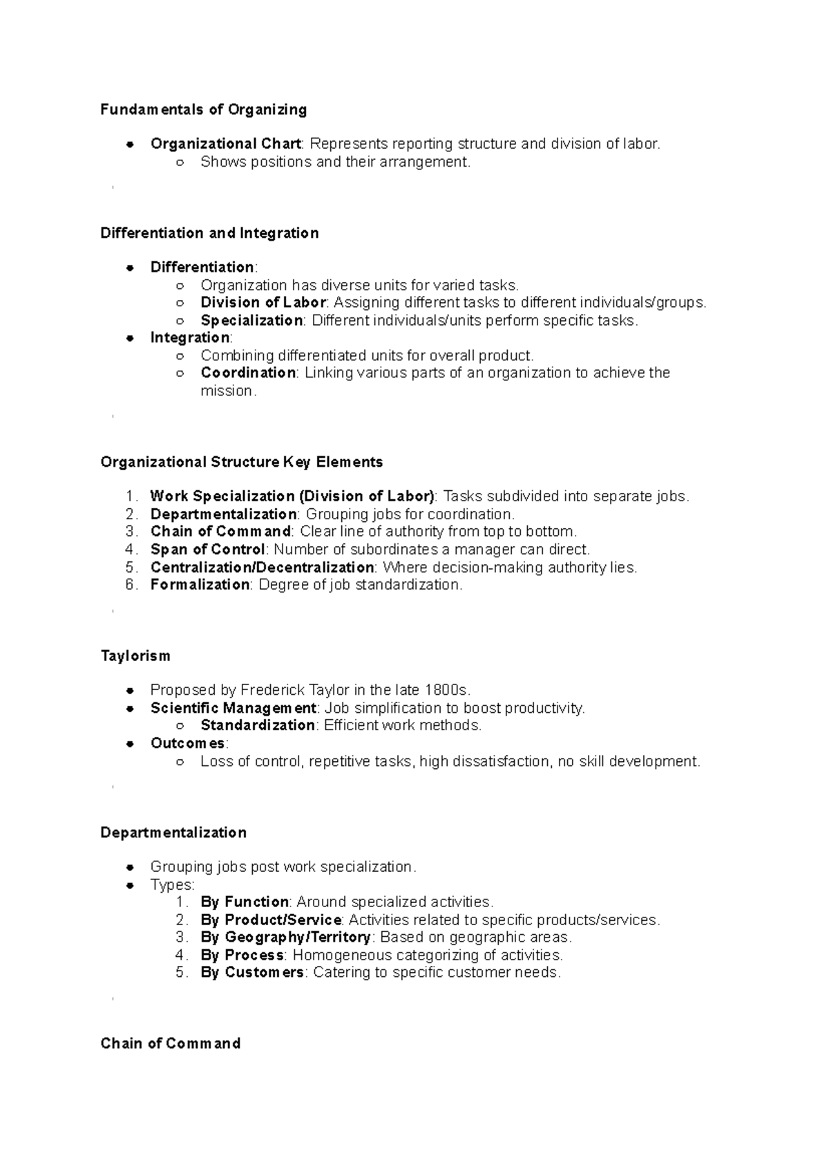 Organisational Behvaior notes - Fundamentals of Organizing ...