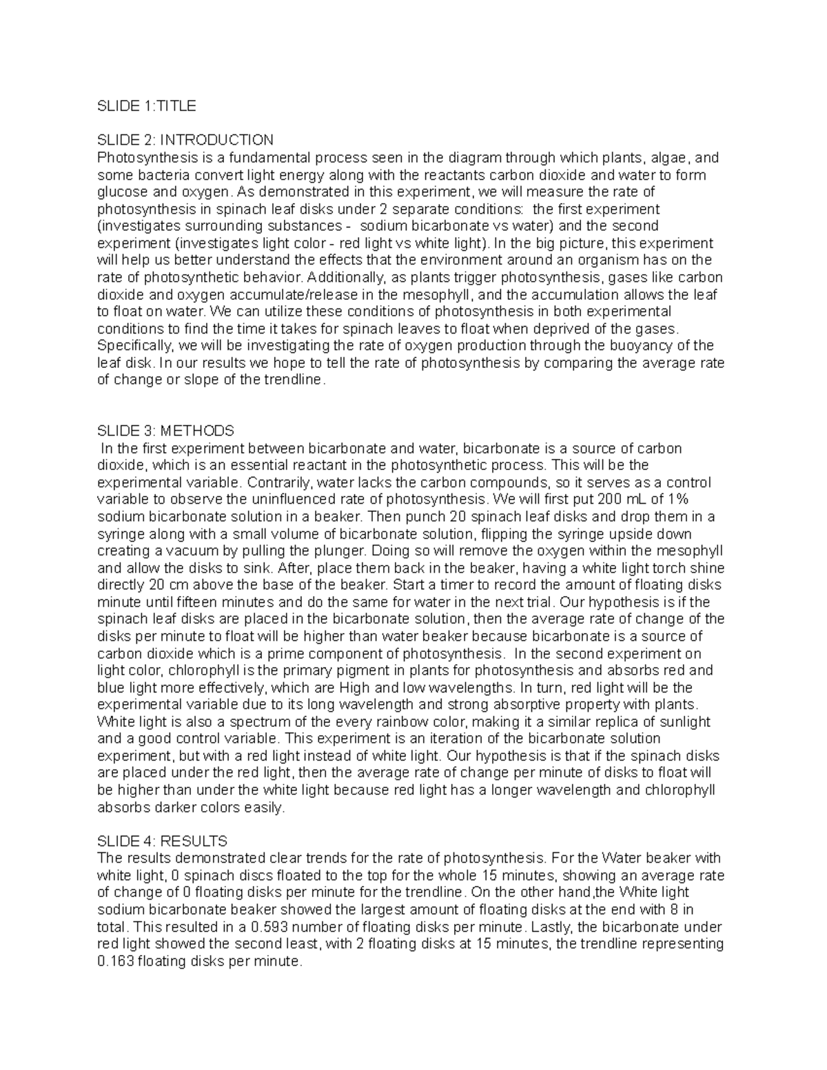 Bio Presentation transcript - SLIDE 1:TITLE SLIDE 2: INTRODUCTION ...