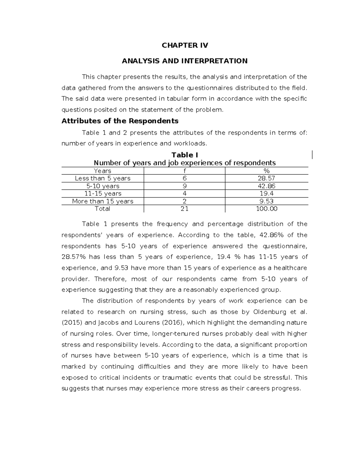 Chapter-IV-V - Chapter 4 - CHAPTER IV ANALYSIS AND INTERPRETATION This ...
