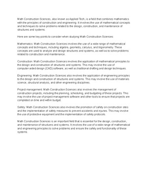 Math Construction Sciences Applied Tech - here are some in-depth ...