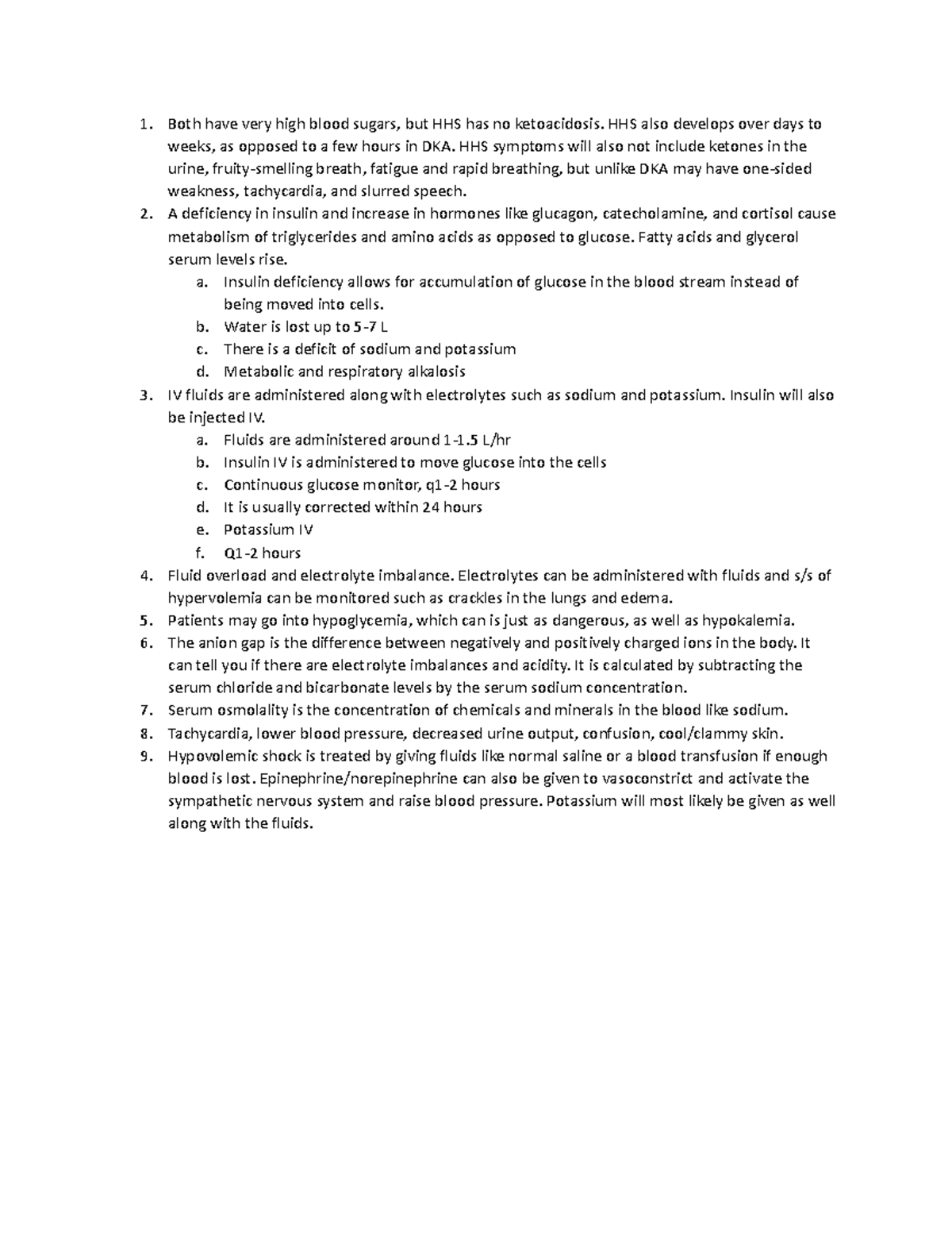 DKA Pre-Sim - Pre-simulation worksheet - Both have very high blood ...