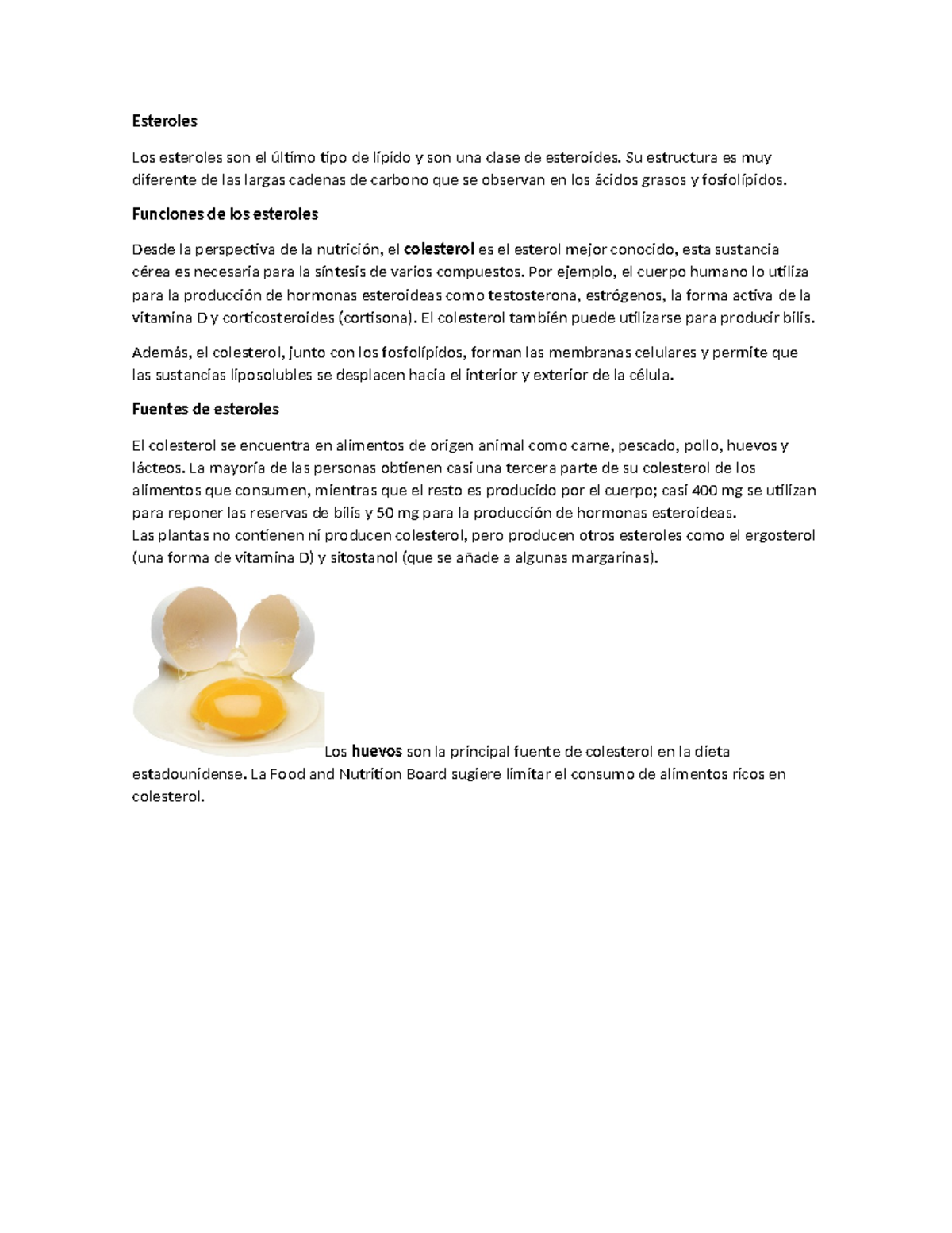 Esteroles - Apuntes - Esteroles Los esteroles son el último tipo de ...
