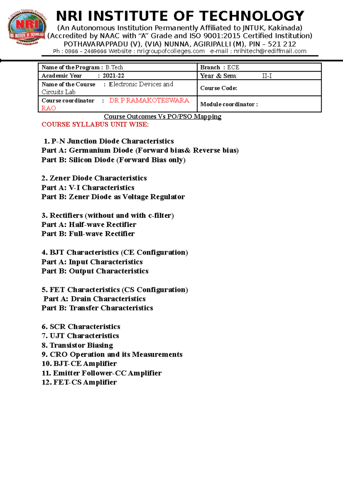 EDC LAB - It's about - (An Autonomous Institution Permanently ...