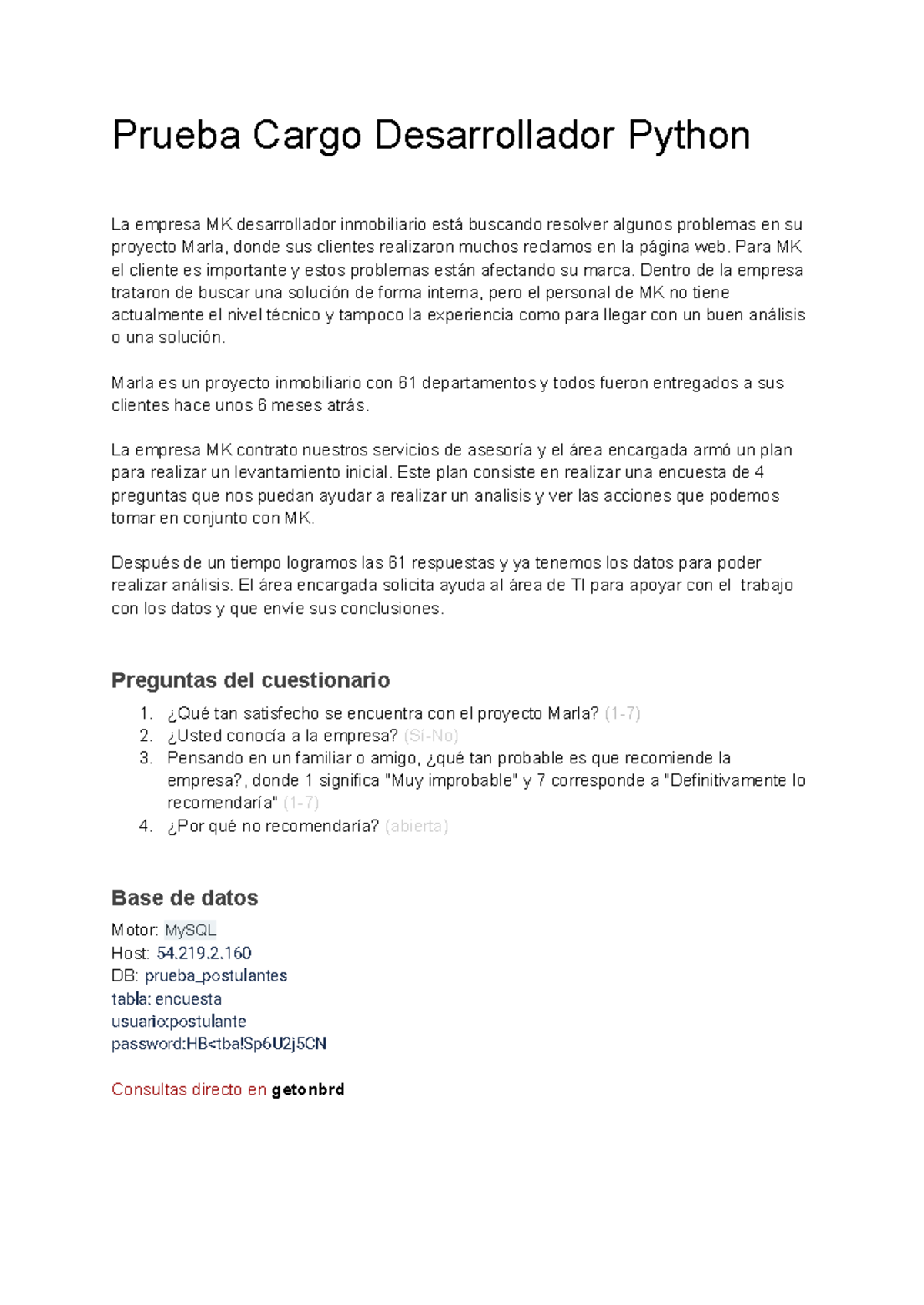 Instrucciones - Desarrollador Python - Prueba Cargo Desarrollador ...