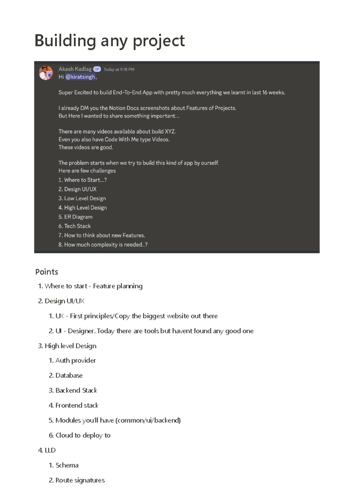 Daily Code - Dsa - Building any project 1. Where to start - Feature ...