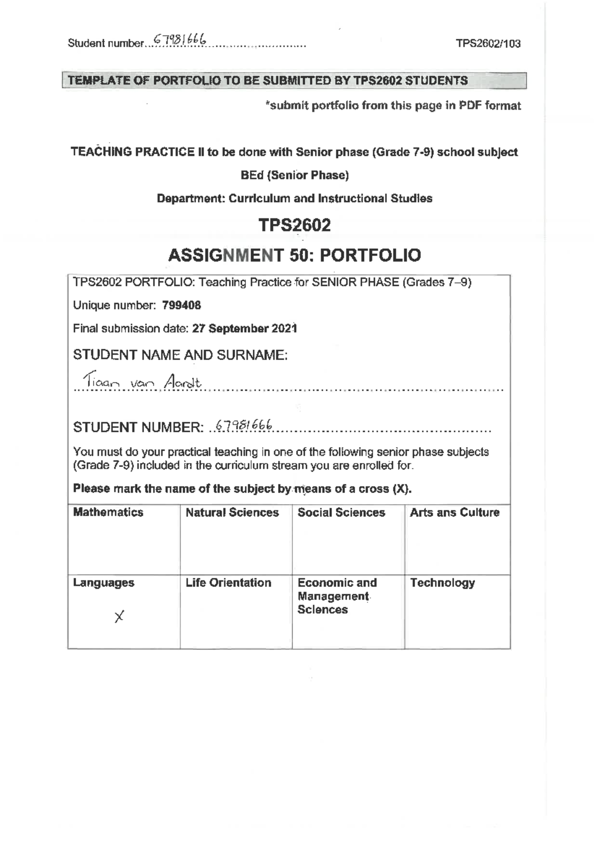 TPS2602 Portfolio for November exam 2021 - TPS2602 - Unisa - Studocu