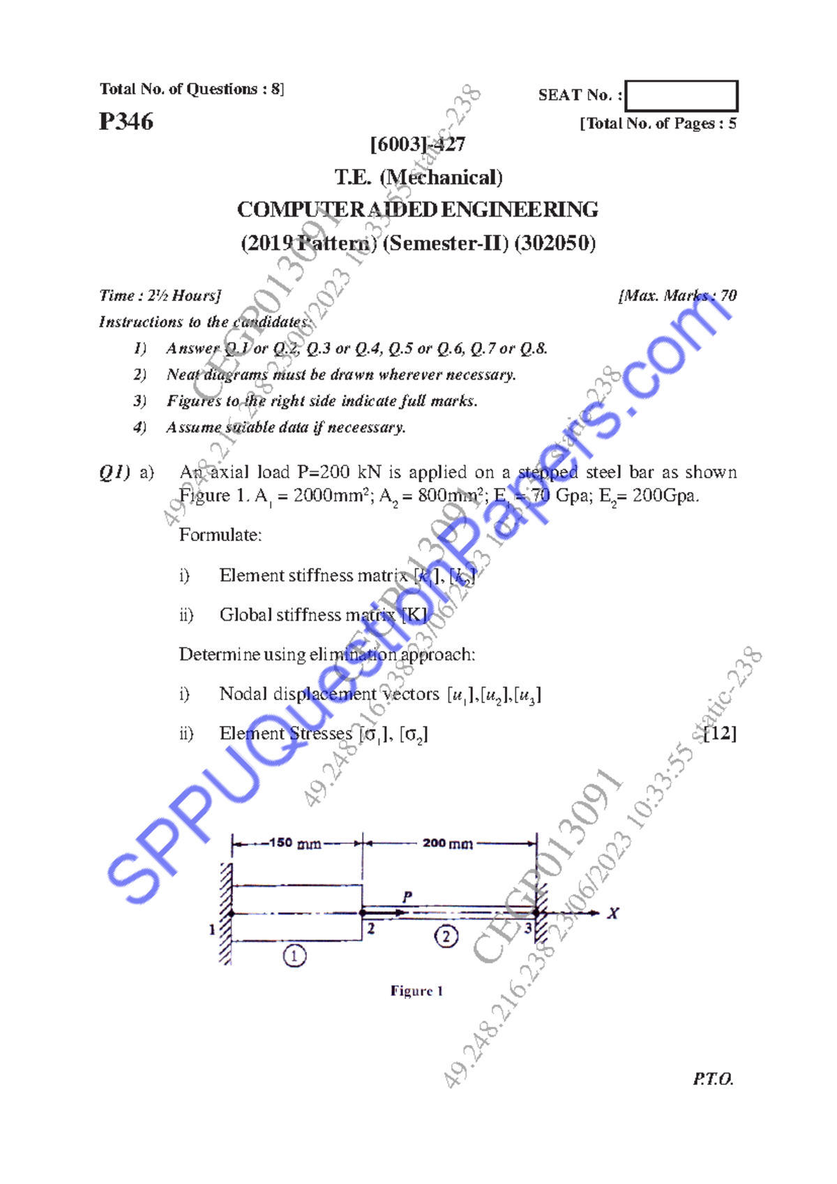 Be mechanical-engineering semester-6 2023 may computer-aided-engineering-cae-pattern-2019 ...