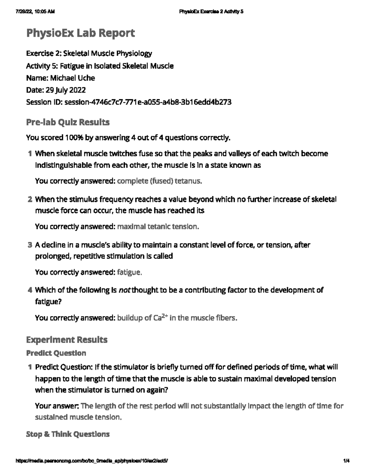 Muscle 5 - lab - Biological Sciences 340 - Studocu