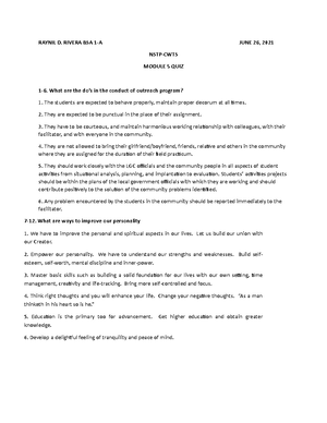 Rivera, Raynil D. BSA 1-A NSTP SWOT Analysis - RAYNIL D. RIVERA BSA 1-A ...