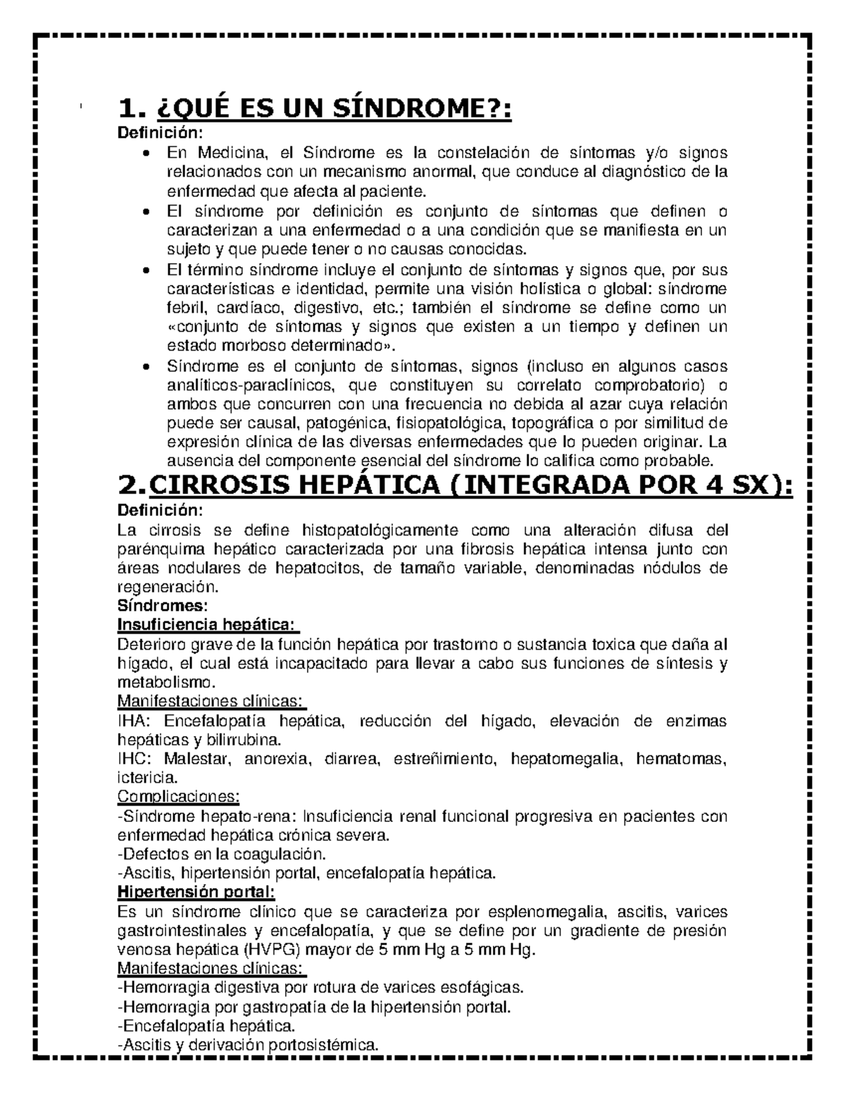 1. ¿QUÉ ES UN Síndrome - 1. ¿QUÉ ES UN SÍNDROME?: Definición: En ...