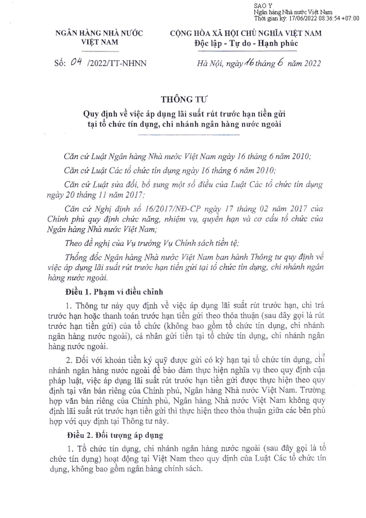 04-nhnn - thông tư - NGANHANGmTaxUOc ####### }'Ipr NAM ####### coxc soa ...