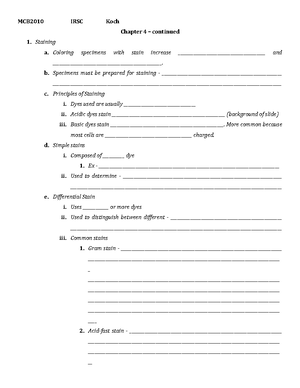 Microbiology Practical 1 Study Guide - MCB2010L - HYBRID Study Guide ...