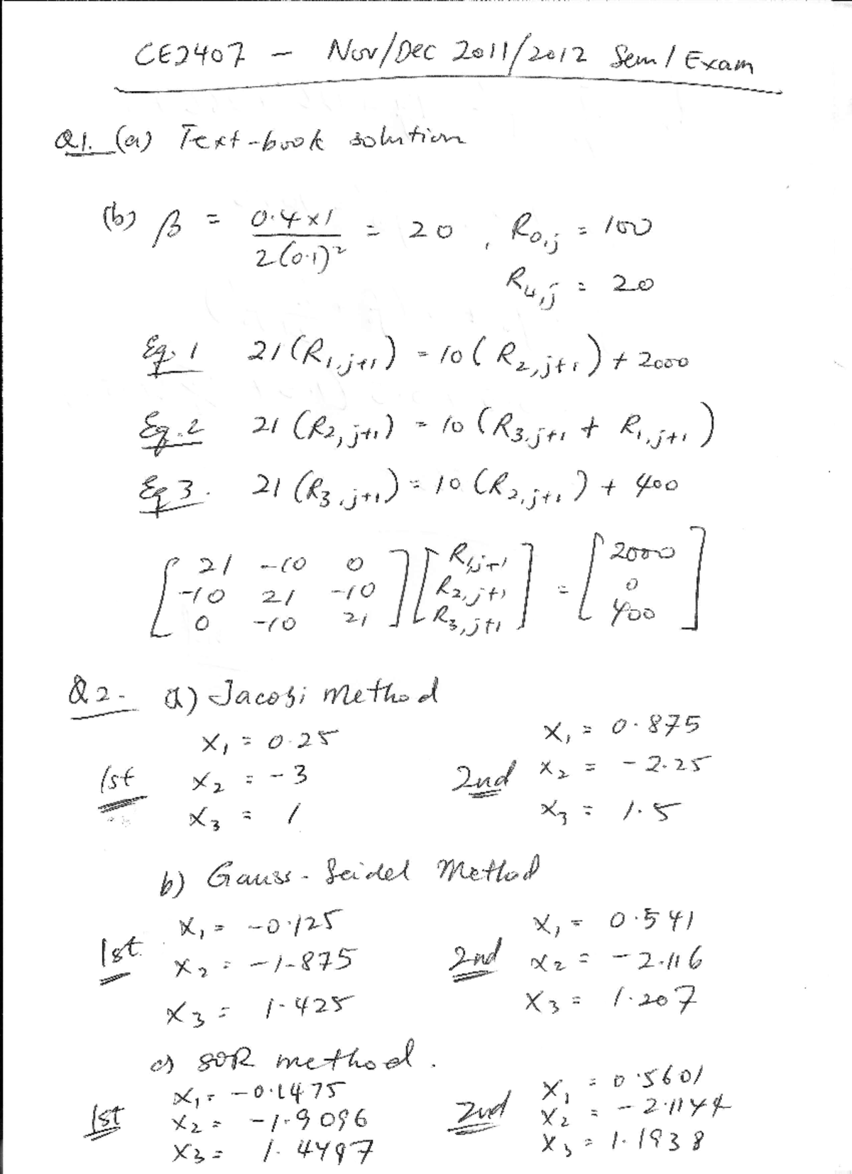 Numerical Answers for Past Year 2011-2019 Papers - (a) i. Jacobi Method ...