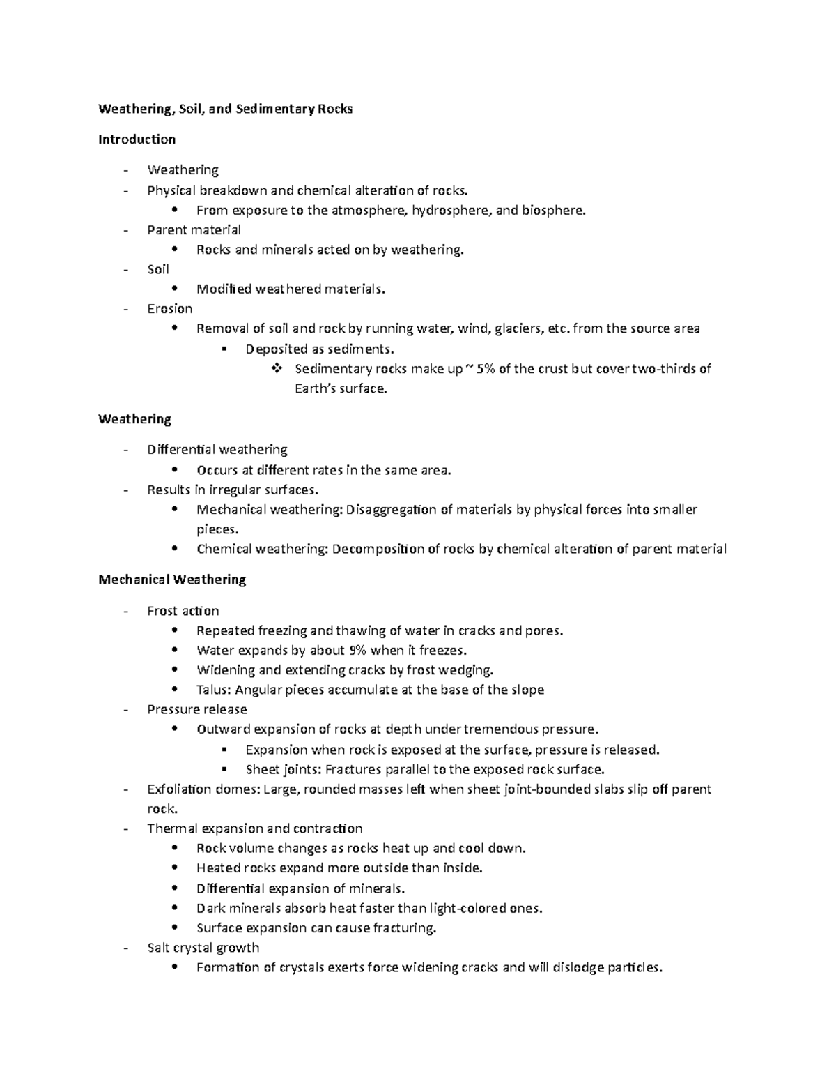 Weathering Soil, and Sedimentary Rocks pqrt 1 - Weathering, Soil, and ...