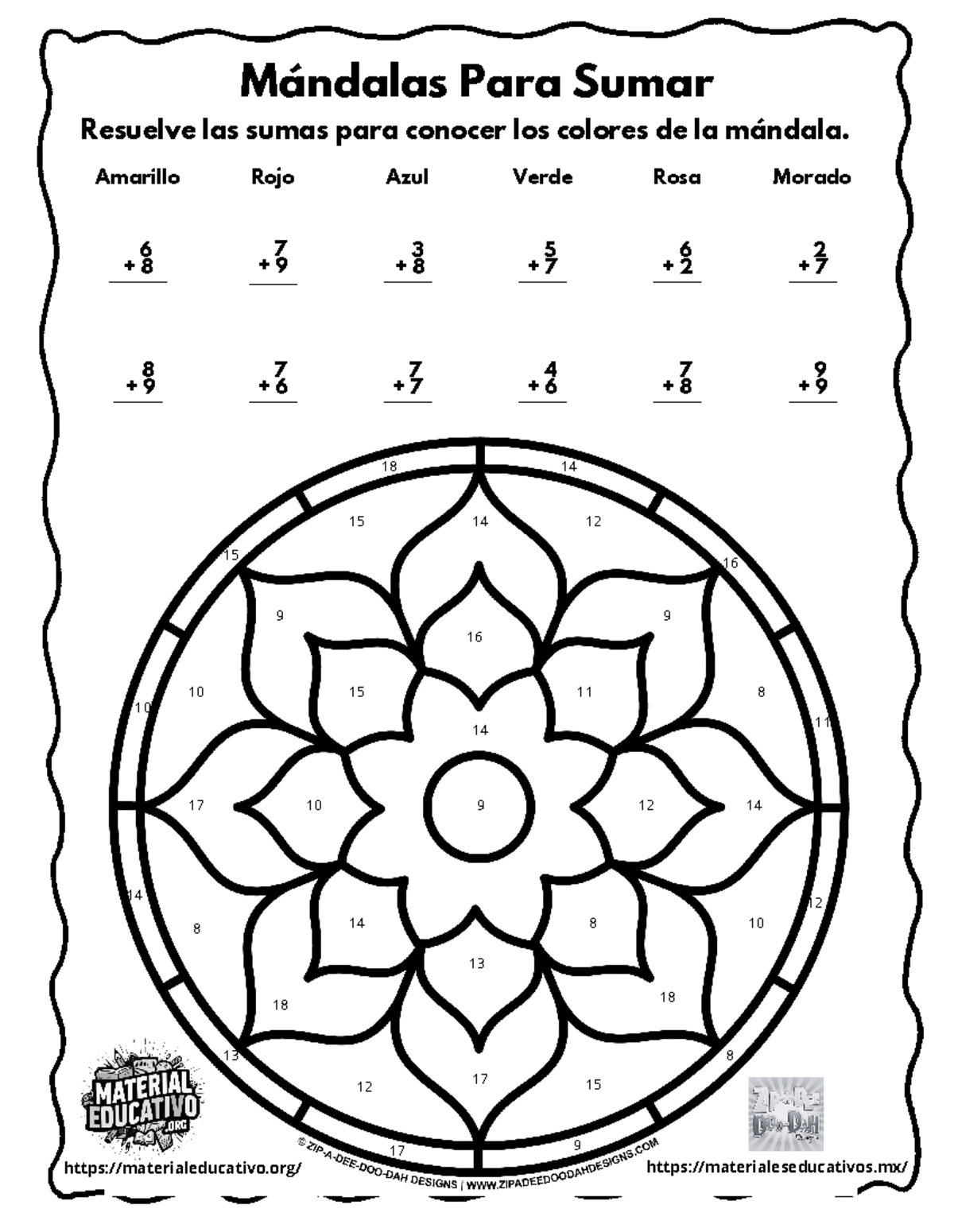 Mándalas Para Sumar ME - hooooolaaa - Amarillo Rojo Azul Verde Rosa ...