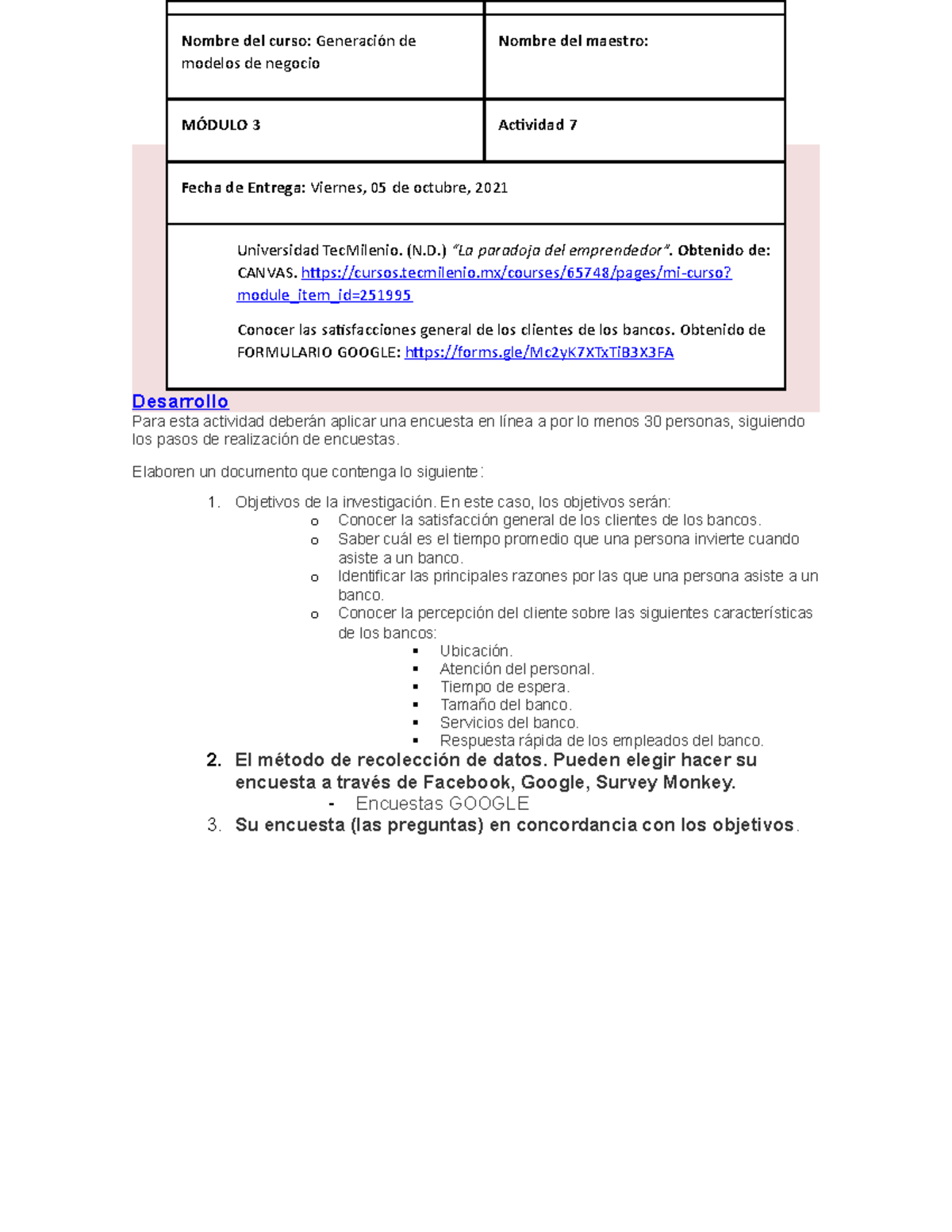 Actividad 7 - calificación obtenida 100 - Desarrollo Para esta ...