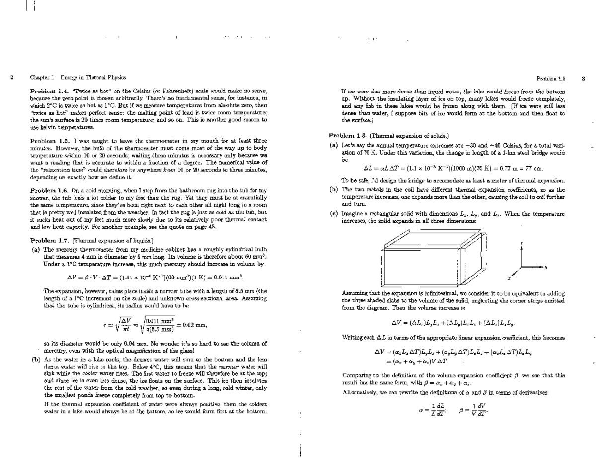 Solutions Schroeder Thermal Physics - Phys 359 - Studocu