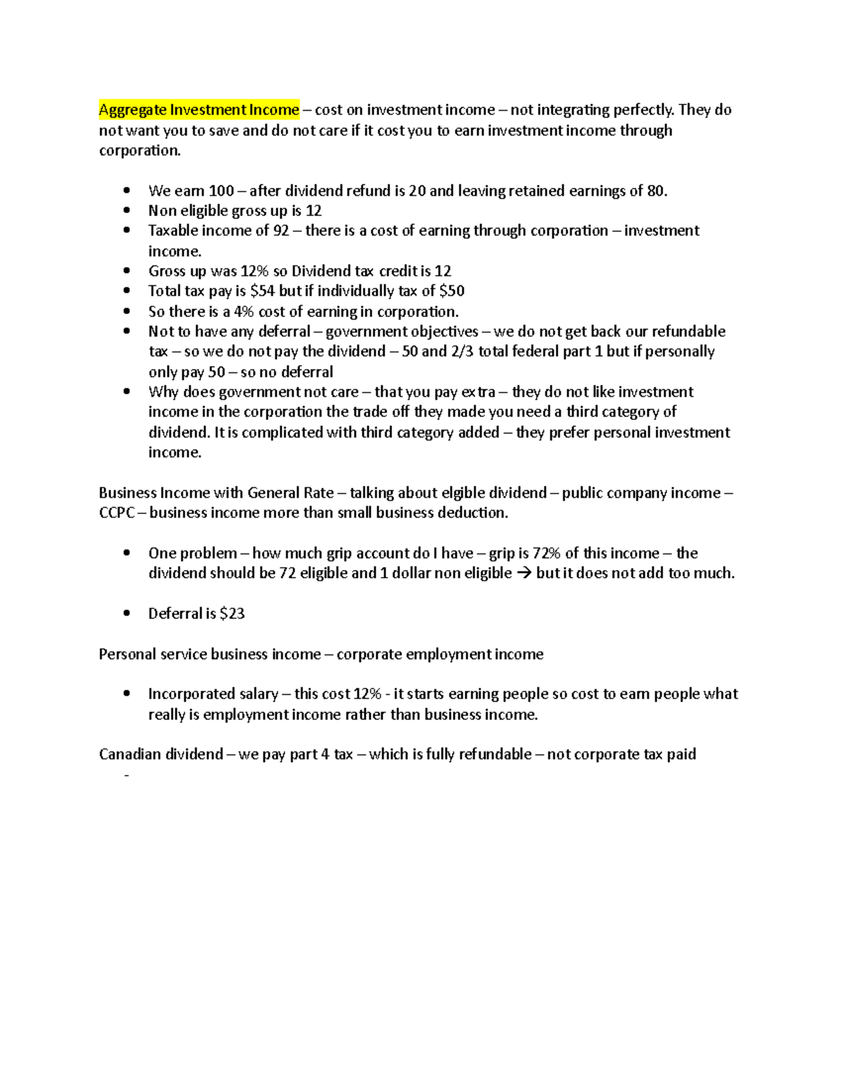 Lecture notes - Aggregate Investment Income - week 3 - Aggregate ...
