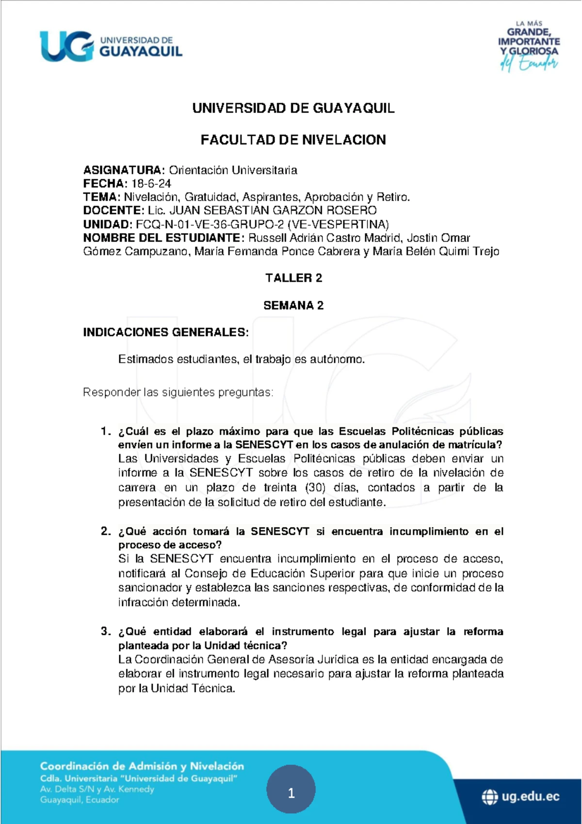 Actividad 20 de junio - tarea - Nombre: Russell Castro Madrid FCQ-N- 01 ...