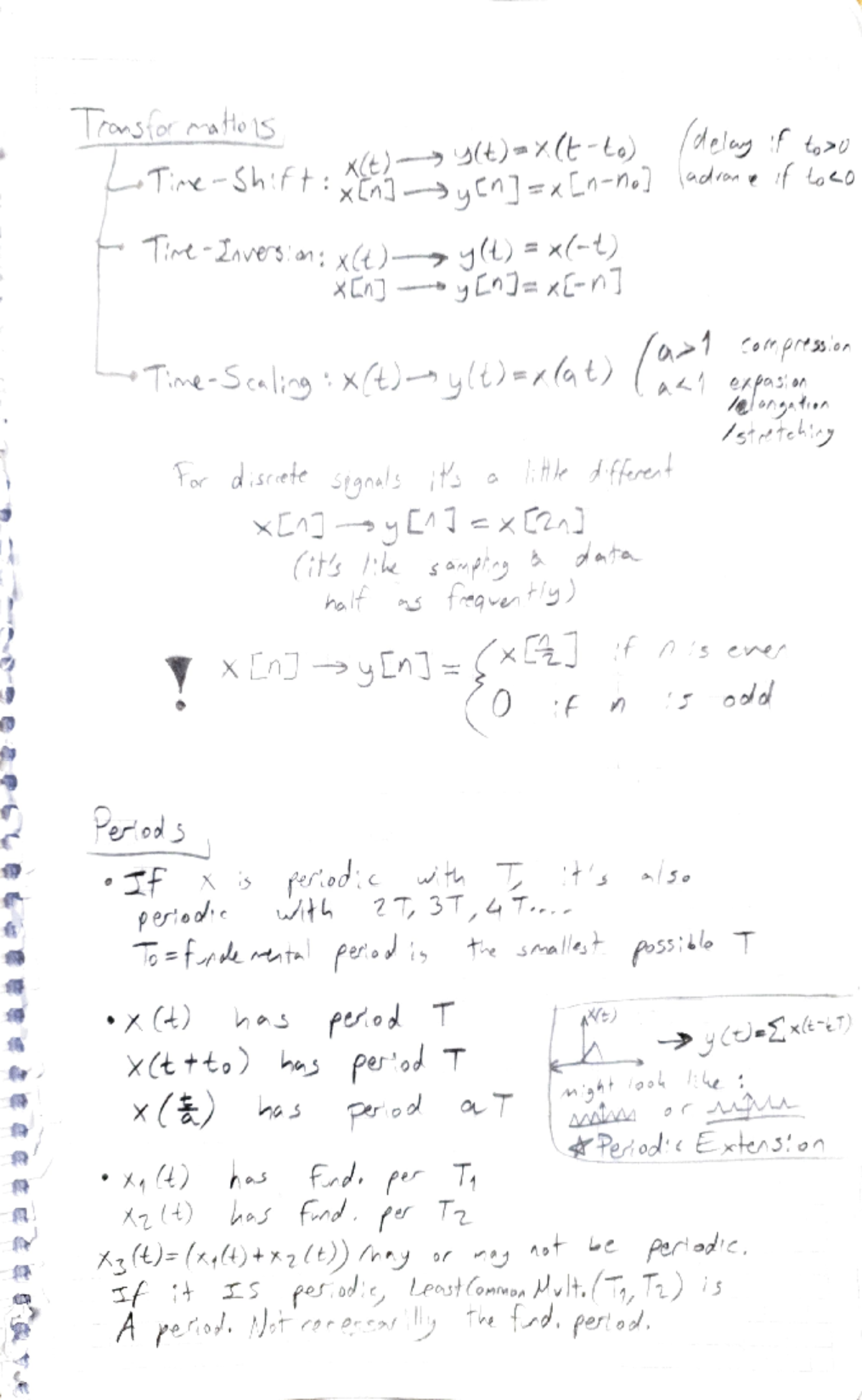 Transformations Of Signals - Signal and systems - Studocu