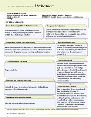 drug dossage drug cards for Clopidogrel - STUDENT NAME: MEDICATION ...