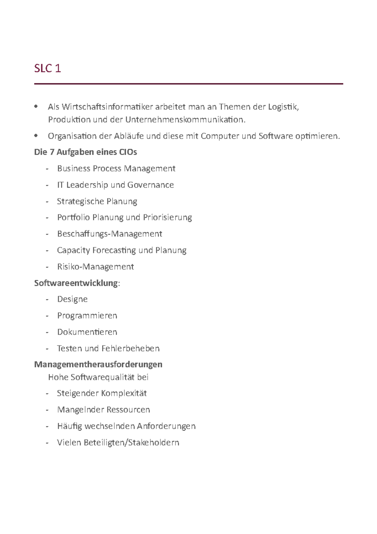 Software Life Cycle - Kapitel 1 - SLC 1 Als Wirtschaftsinformatiker ...