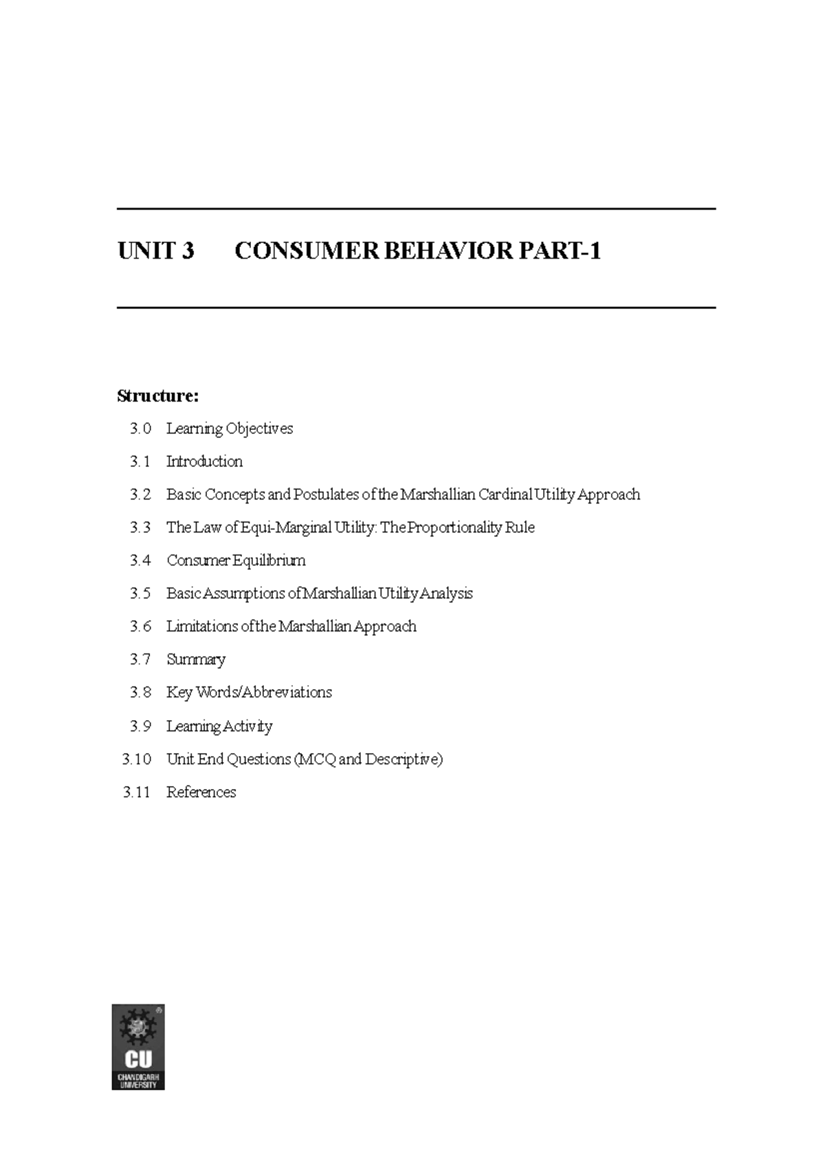 Consumer Behavior PART-1 - UNIT 3 CONSUMER BEHAVIOR PART- Structure: 3 Learning Objectives 3 ...