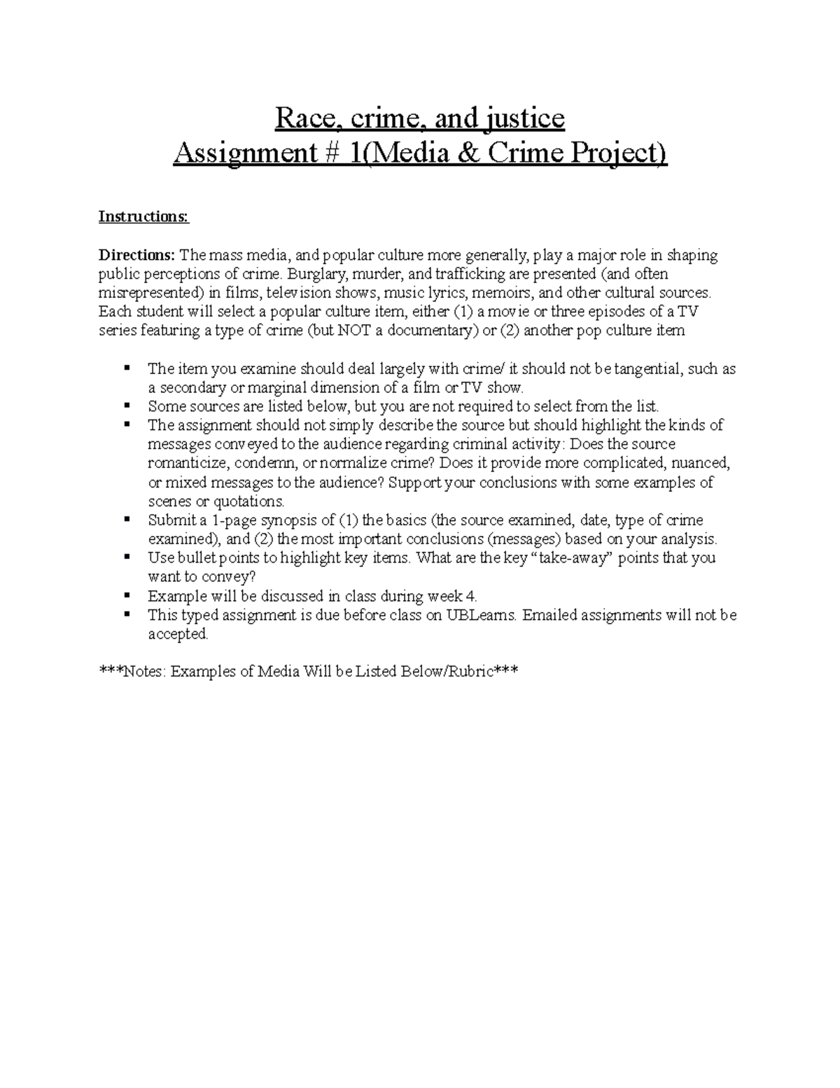 Race crime justice - Race, crime, and justice Assignment # 1(Media ...