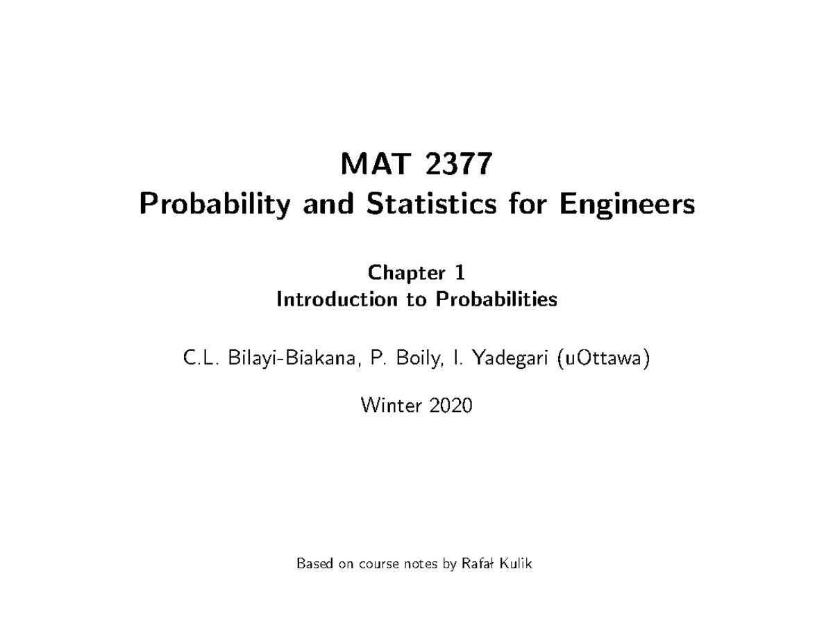 Mat2377-ch1-Introduction to Probabilities - MAT 2377 Probability and ...