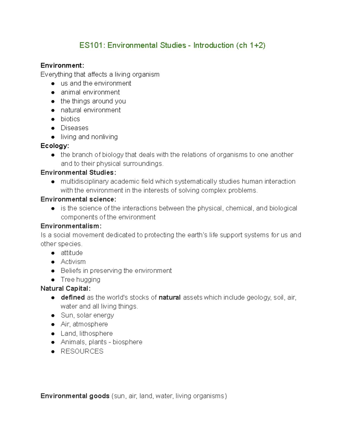 Environmental Studies - Introduction - Environmental Studies ...