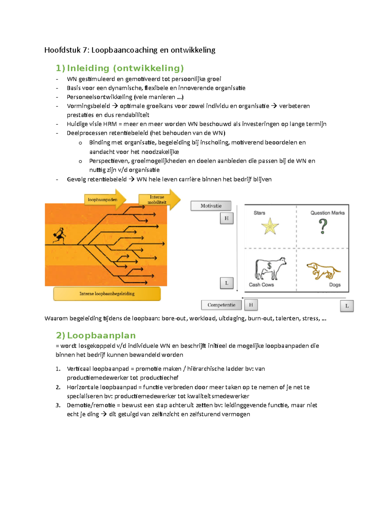 Hoofdstuk 7 - Hoofdstuk 7: Loopbaancoaching en ontwikkeling 1 ...