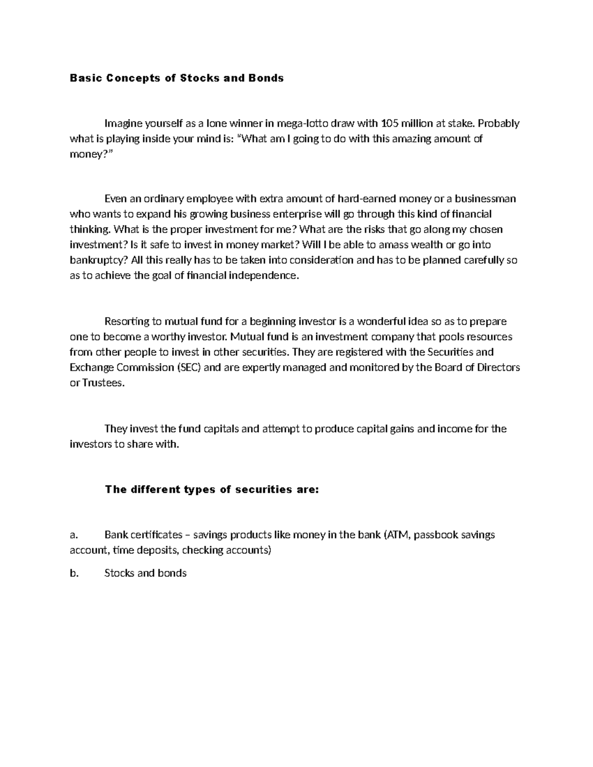 Basic-Concepts-of-Stocks-and-Bonds - Basic Concepts of Stocks and Bonds ...