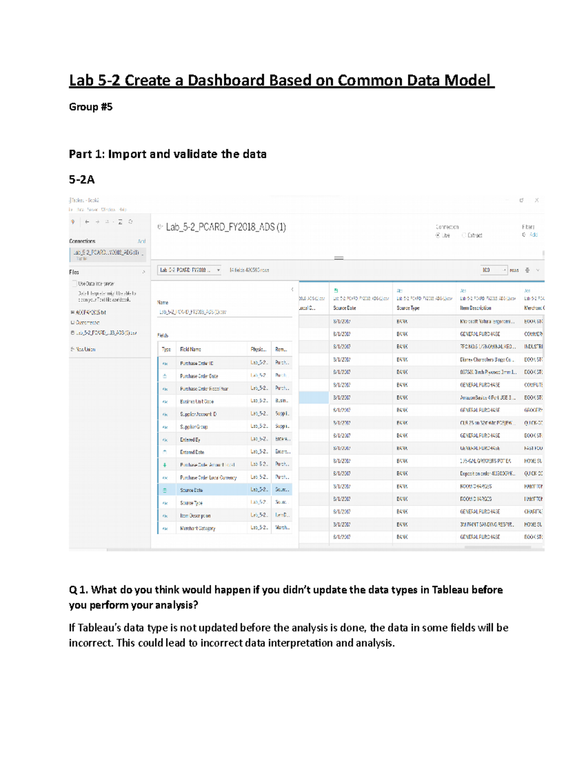 CH 5 EOC Lab - Group 5 - Lab 5-2 Create a Dashboard Based on Common ...