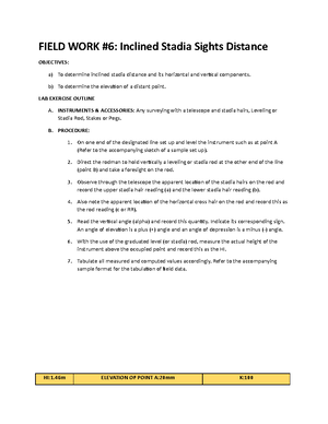 FW5 - FW5 - Fieldwork # 5: Closed Compass Traverse/ Fieldwork Exam ...