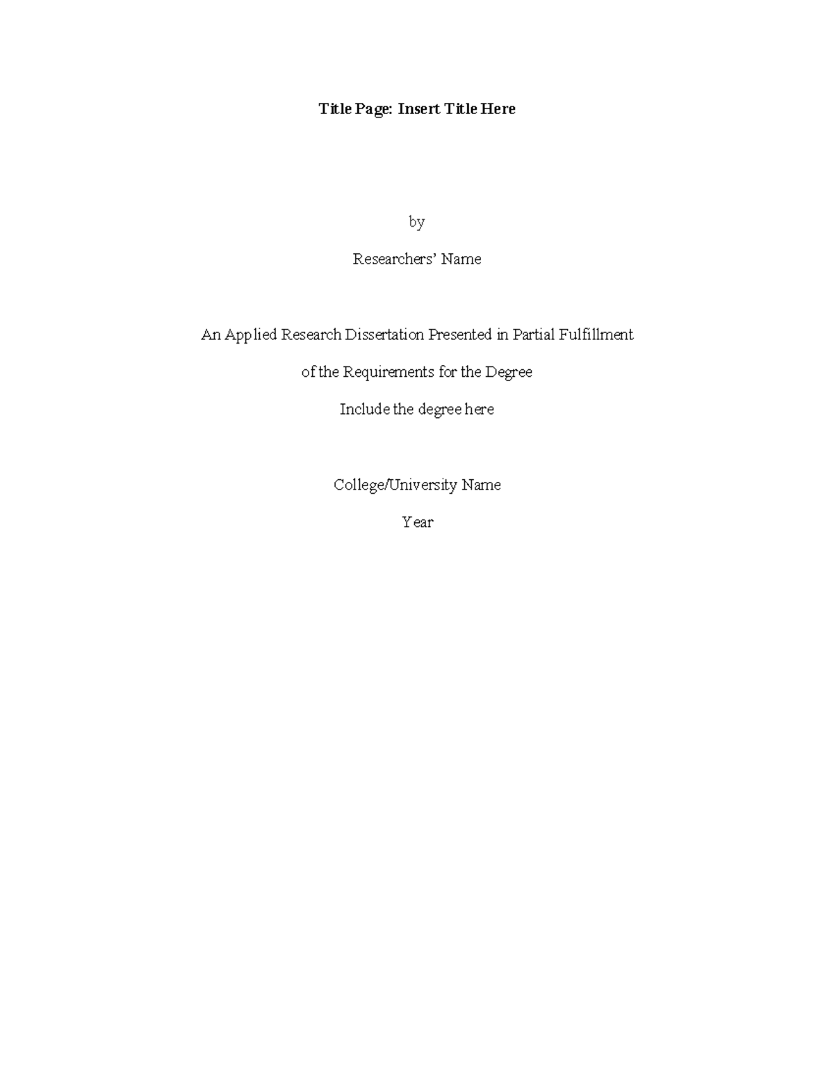 Applied Research Capstone Template Third Edition - Title Page: Insert ...